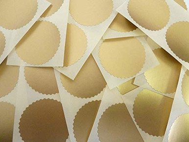 Minilabel Mini Sticker Pack 50mm Serrated Edge Matt Gold Certificate ...