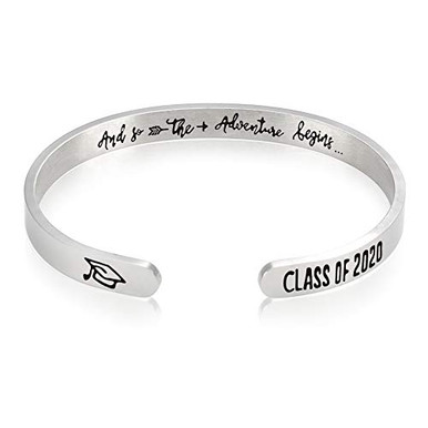 Stainless Steel Inspirational Cuff Bracelet Bangle Class of 2020 ...
