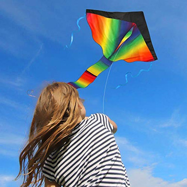GIFZES fugongyan Large Rainbow Kite Toy Easy Fly for Kids and Beginners ...