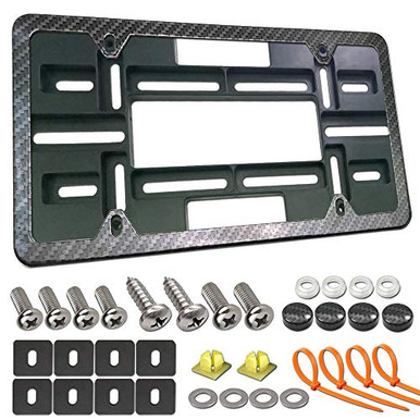 Front License Plate Mounting Kit- Carbon Fiber License Plate Frame and ...