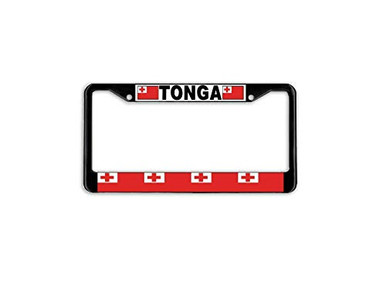 Fairyshop Tonga Flag License Plate Frame Red Stainless Steel Frame Slim ...