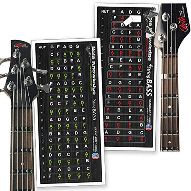 4 and 5 String Bass Guitar Note Map Decals Sticker Combo Pack for ...