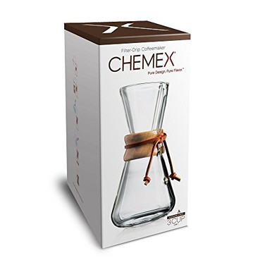 Chemex Classic Series, Pour-over Glass Coffeemaker, 3-cup - Exclusive ...