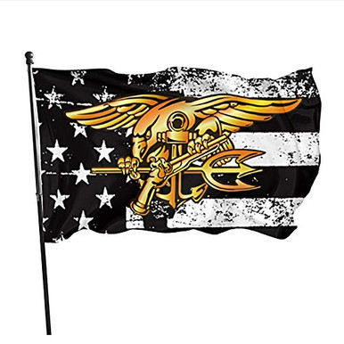 LNIUB American Flag Navy Seal Trident Logo 3X5ft Garden Decoration ...