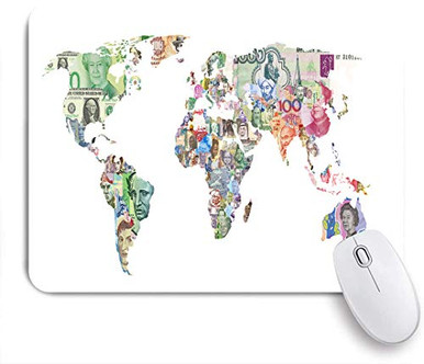 VANKINE Mouse Pad World Countries Currency map Finance Money Bank-Note ...