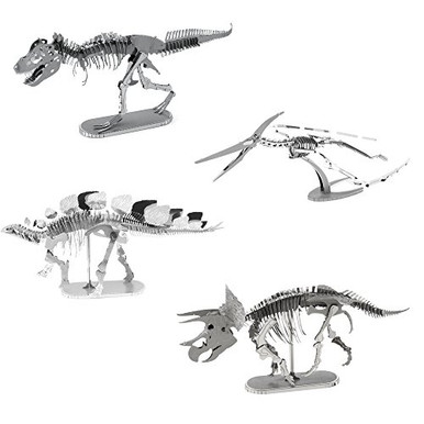 Fascinations Metal Earth 3D Metal Model Kits Set of 4 Dinosaurs - T-Rex ...