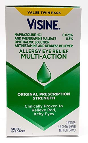 Visine-A Multi-Action Eye Allergy Relief Eye Drops 0.5 ounce each Twin ...