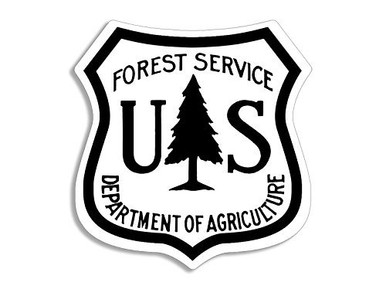 American Vinyl White US Forestry Shield Shaped Sticker -Logo Forest ...