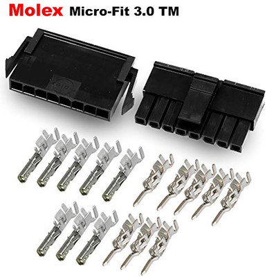 Molex Single Row -8-Pin- Male and Female Receptacle Plug w Terminal ...