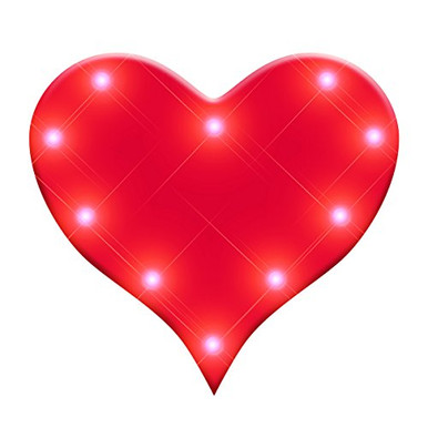 Light Up Perfect 10 Heart Flashing Blinking LED Body Light Lapel Pins ...