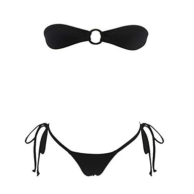 SHERRYLO Micro Bikini Bandaid Bandeau Top G String Side Tie Bottom ...