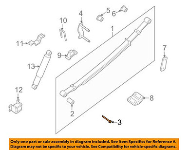 Nissan 54459-EA00A Leaf Spring Assembly Bolt - Warehousesoverstock