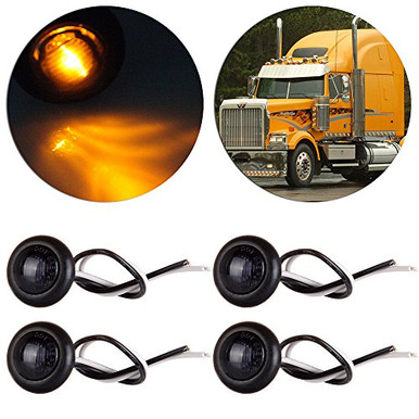 ECCPP Universal 4 Pack 1 inch Round Amber Side Marker Light fit for ...
