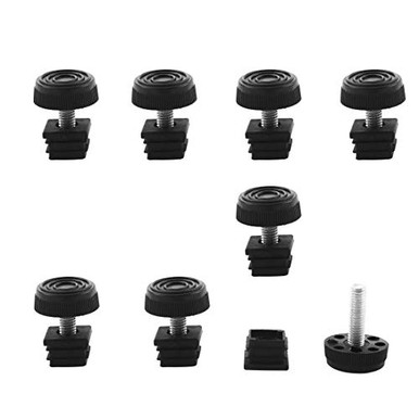uxcell Leveling Feet 20 x 20mm Square Tube Inserts Kit Furniture Glide ...