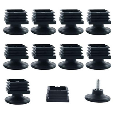 uxcell Leveling Feet 38 x 38mm Square Tube Inserts Kit Furniture Glide ...
