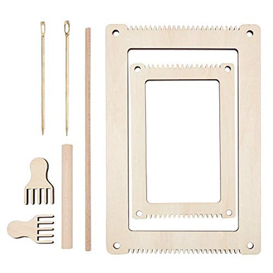 NBEADS 2 Sets DIY Wooden Knitting Loom Kits with Wooden Frame and ...