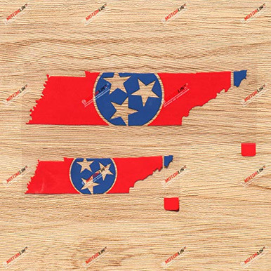 Tennessee State Flag Map Decal Vinyl Sticker - 2 Pack Red Plus Blue 4 ...