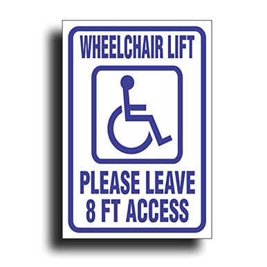 Extra Large Handicap Decal Sticker Wheelchair Lift Leave 8 Feet Foot ...