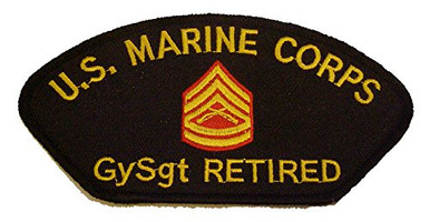 U S MARINE CORPS GySgt RETIRED with RANK INSIGNIA PATCH - Yellow and ...