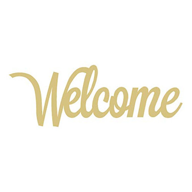 Word Welcome Cutout Unfinished Wood Welcome Sign Front Door Decor ...