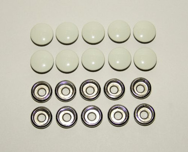 Snap Fastener White Enamel Finish Stainless Steel Cap Post and Socket ...