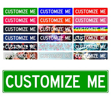 Custom Street Signs 18 inch x 4 inch Green Add Your Text Personalized ...