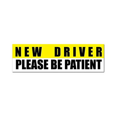 Beginner Driver Please Be Patient Sticker Decal Warning Funny Joke ...