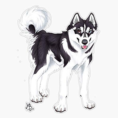 Black Siberian Husky No Text Vinyl Waterproof Sticker Decal Car Laptop ...