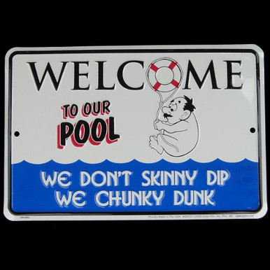 Dont Skinny Dip - Chunky Dunk Tin Sign Swimming Pool Deck Decor ...