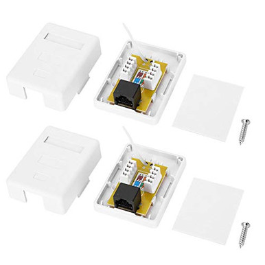 2Pcs Networks Box RJ45-8P8C CAT6 Desktop Information Box Single Port ...