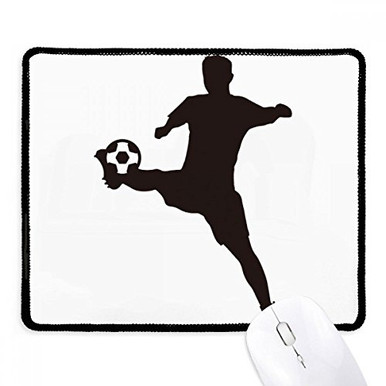 Sihouette Football Soccer Sports Mousepad Stitched Edge Mat Rubber ...
