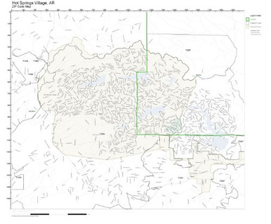 ZIP Code Wall Map of Hot Springs Village AR ZIP Code Map Not Laminated ...