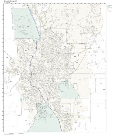 Working Maps Zip Code Wall Map of Colorado Springs CO Zip Code Map Not ...