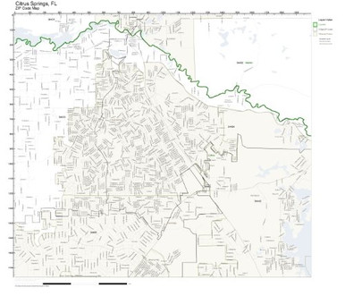 ZIP Code Wall Map of Citrus Springs FL ZIP Code Map Not Laminated ...
