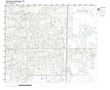 ZIP Code Wall Map of Sarasota Springs FL ZIP Code Map Not Laminated ...