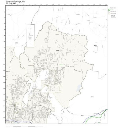 ZIP Code Wall Map of Spanish Springs NV ZIP Code Map Not Laminated ...