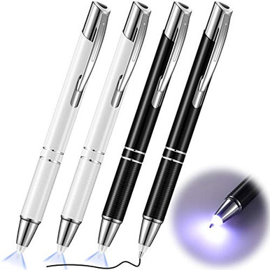 4 Pieces Lighted Tip Pen Ballpoint Pen with Light Bright White ...
