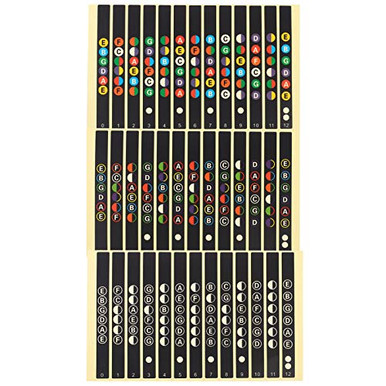 EXCEART 12pcs Guitar Fretboard Sticker Guitar Color Coded Note Finger ...