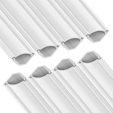 Cable Concealer Cord Cover 125.6-inch On-Wall Raceway Kit Paintable ...