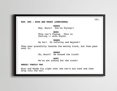 Toy Story Screenplay POSTER up to 24 inch x 36 inch - Minimalist ...