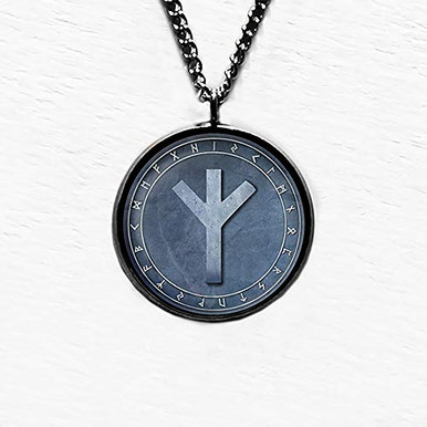 Viking Runes Elder Futhark Rune Circle Z Algiz Elk Pendant Necklace ...