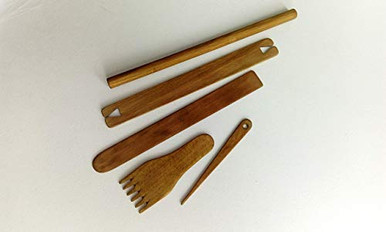 Weaving Tools for Loom Set of 5 Shuttle Needle Comb Dowel Shed Stick ...