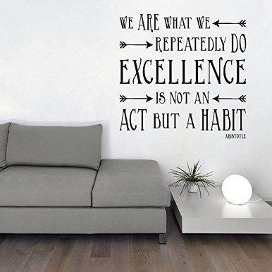 Excellence Quote Wall Decal Aristotle We Are What We Repeatedly Do ...
