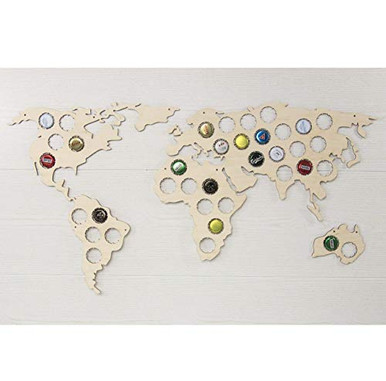 Beer Bottle Caps Map - Beer Cap Display - Wooden Caps Holder - Bottle ...