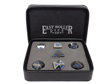 Easy Roller Dice Co. Legendary Silver Metal Polyhedral Dice Set with ...