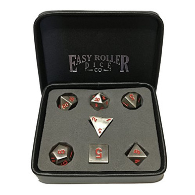 Easy Roller Dice Co. Legendary Silver Metal Polyhedral Dice Set with ...