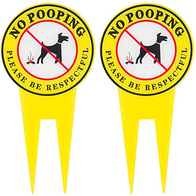 PAMASE 2 Pack 11.7 x 5.9 inches Double Sided No Pooping Dog Signs ...