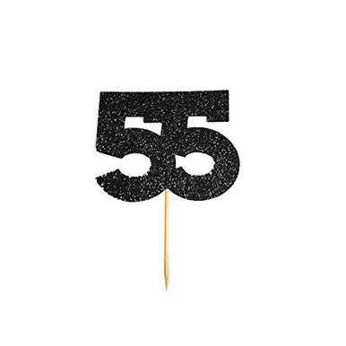 Black 55th Birthday Cupcake Topper for Wife s Birthday Party 55 ...