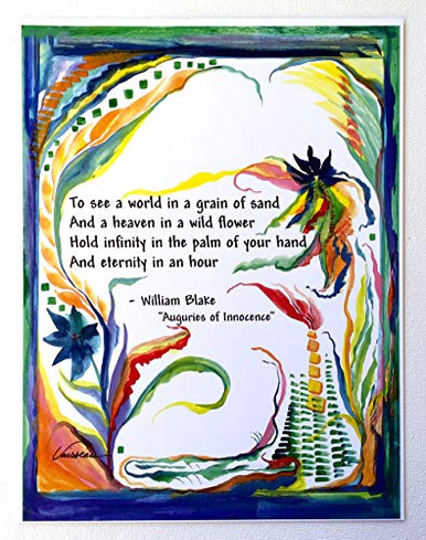 To see a world in a grain of sand 8x11 William Blake Auguries poster ...