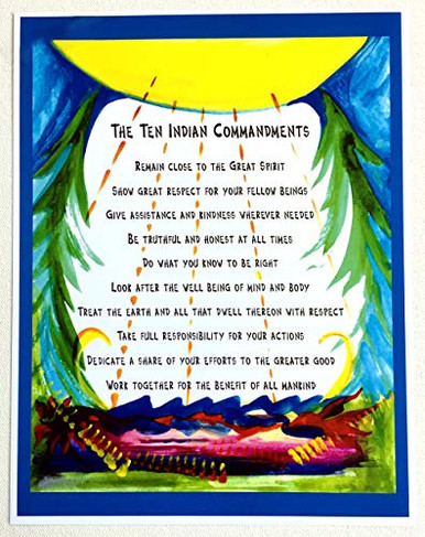 Ten Indian Commandments 8x11 poster - Heartful Art by Raphaella ...